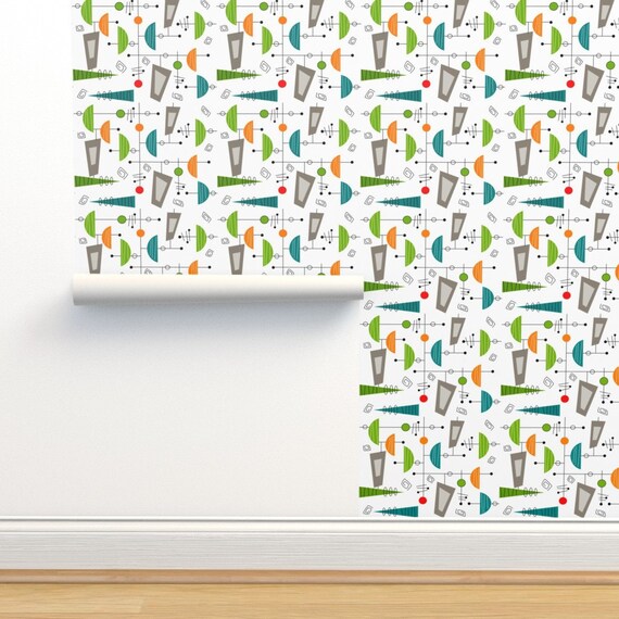 Mid Century Modern Wallpaper Atomic Era by Hot4tees Bgyahoo - Etsy