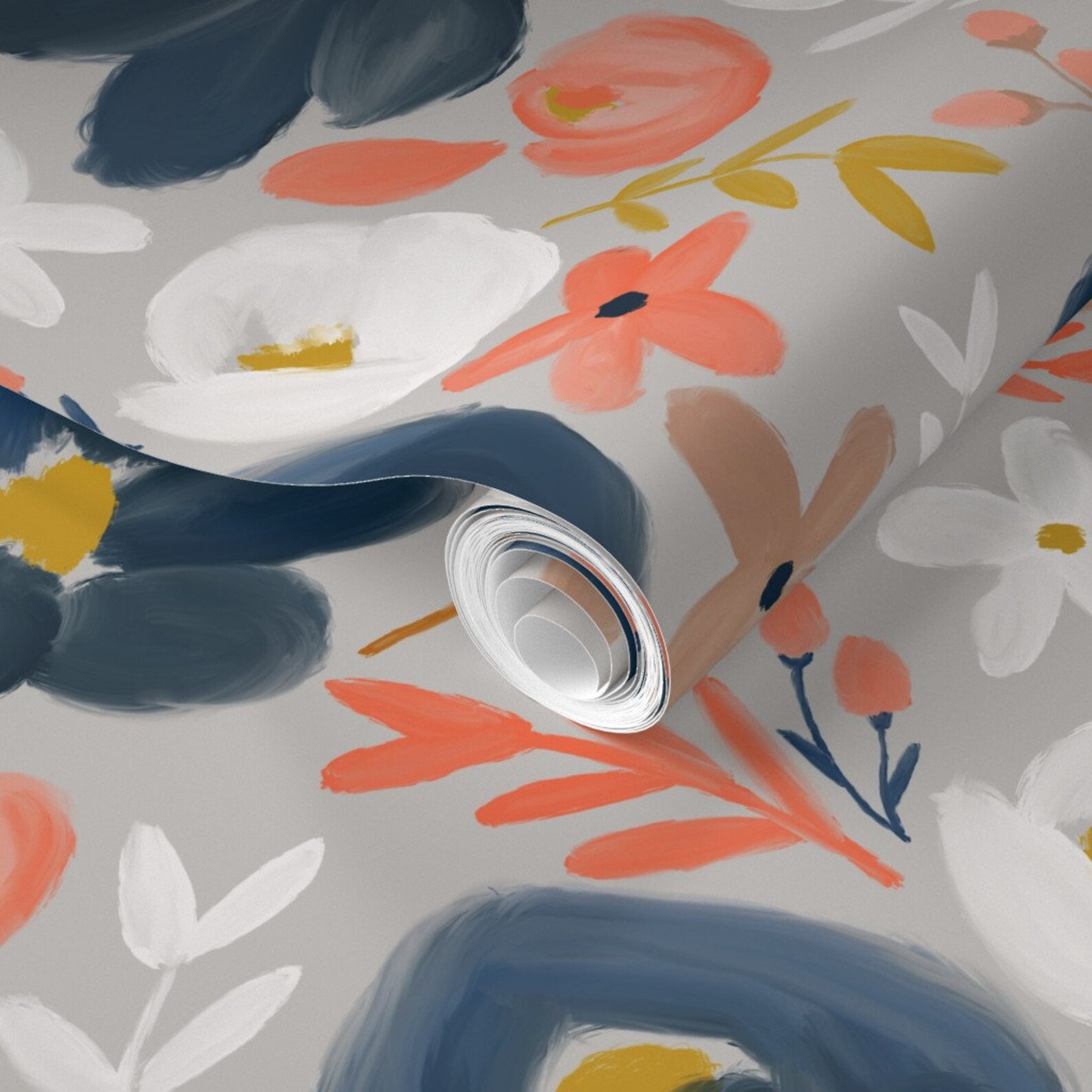 Rustic Wallpaper November's Florals Autumn by - Etsy