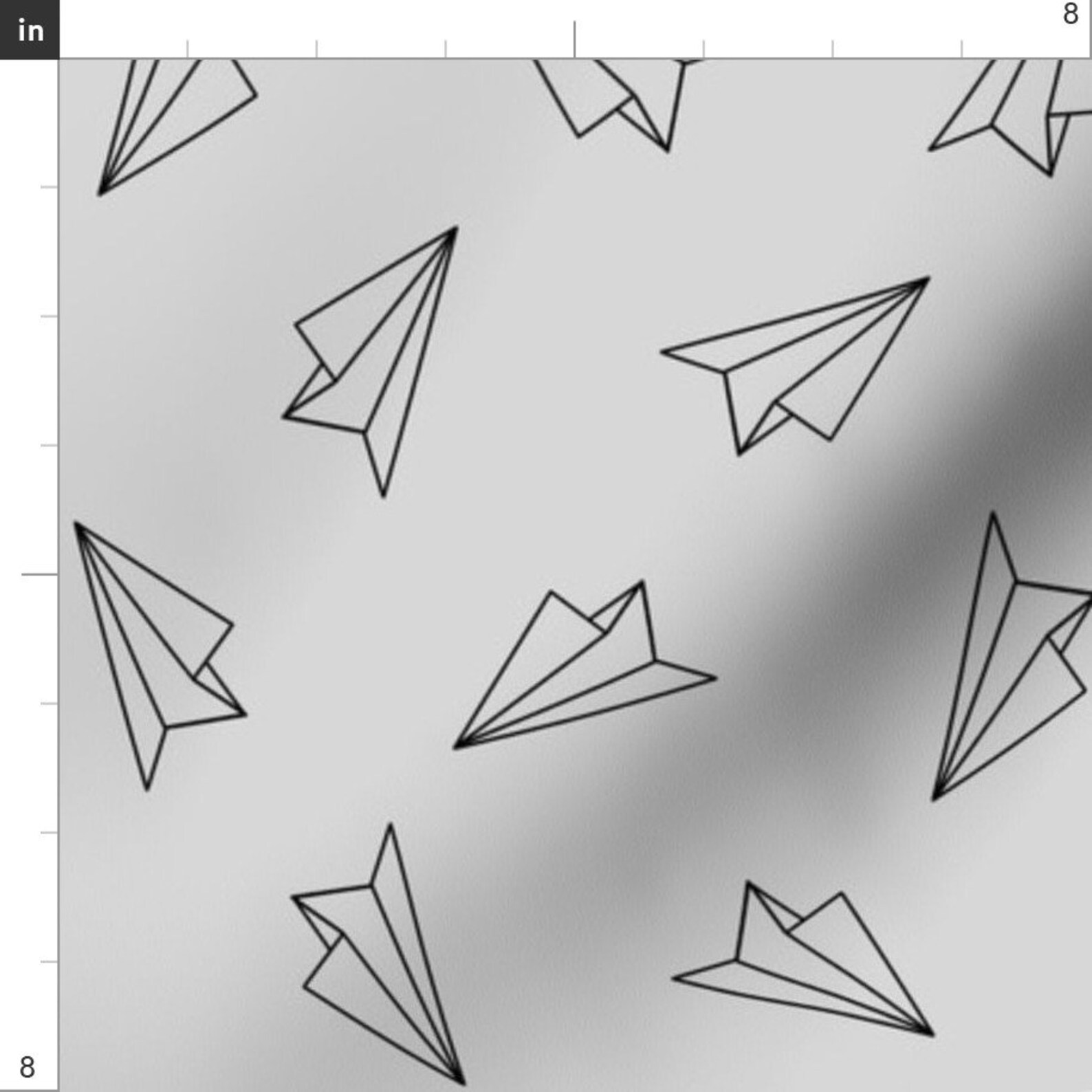 Gray Paper Planes Fabric Paper Airplanes Black on Gray by - Etsy