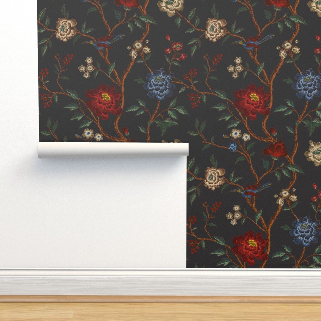 Historic Wallpaper Bloomsbury Floral by Peacoquettedesigns - Etsy