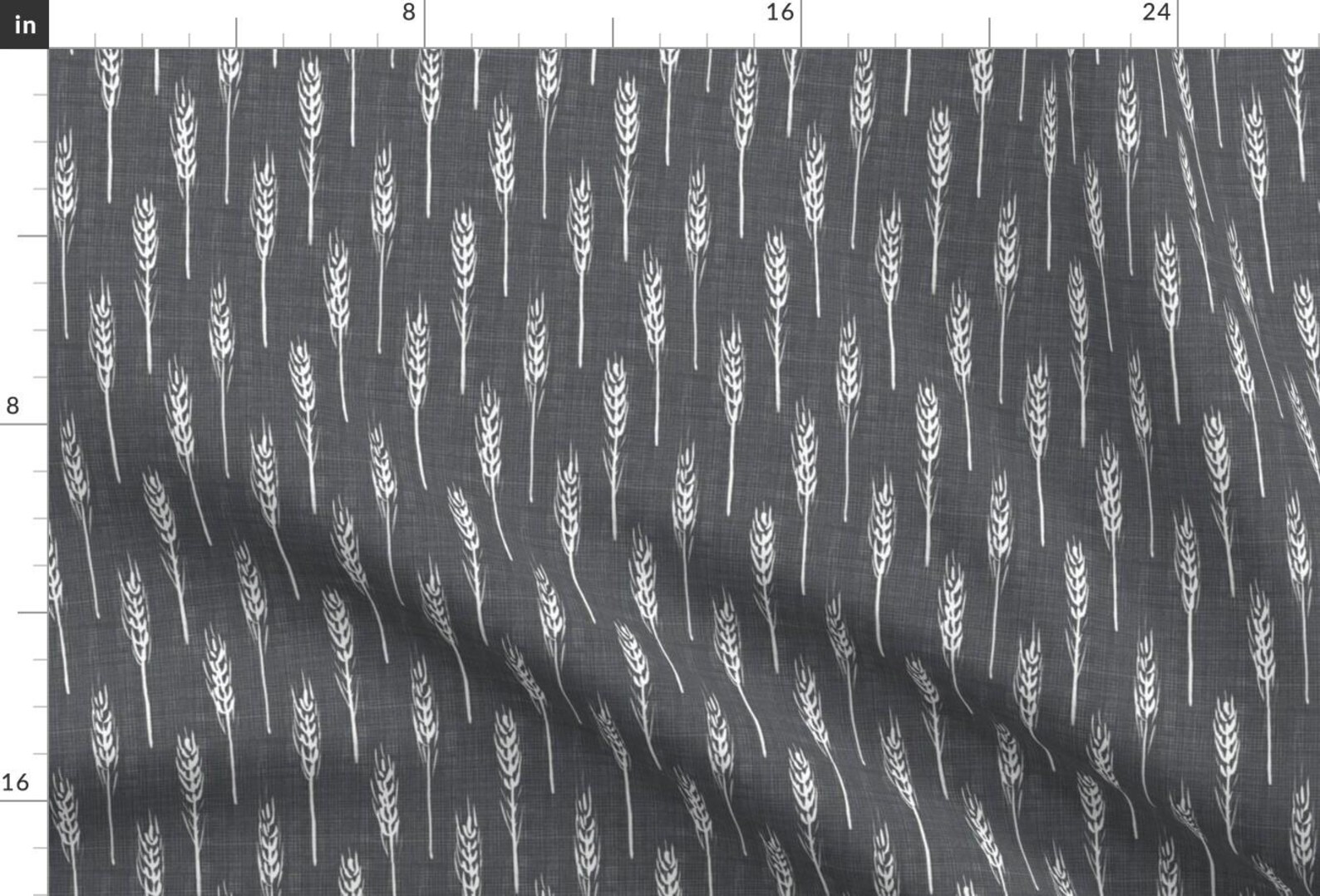 Wheat Fabric - Wheat - Grey Linen by Jillbyers - Wheat on Grey Modern ...