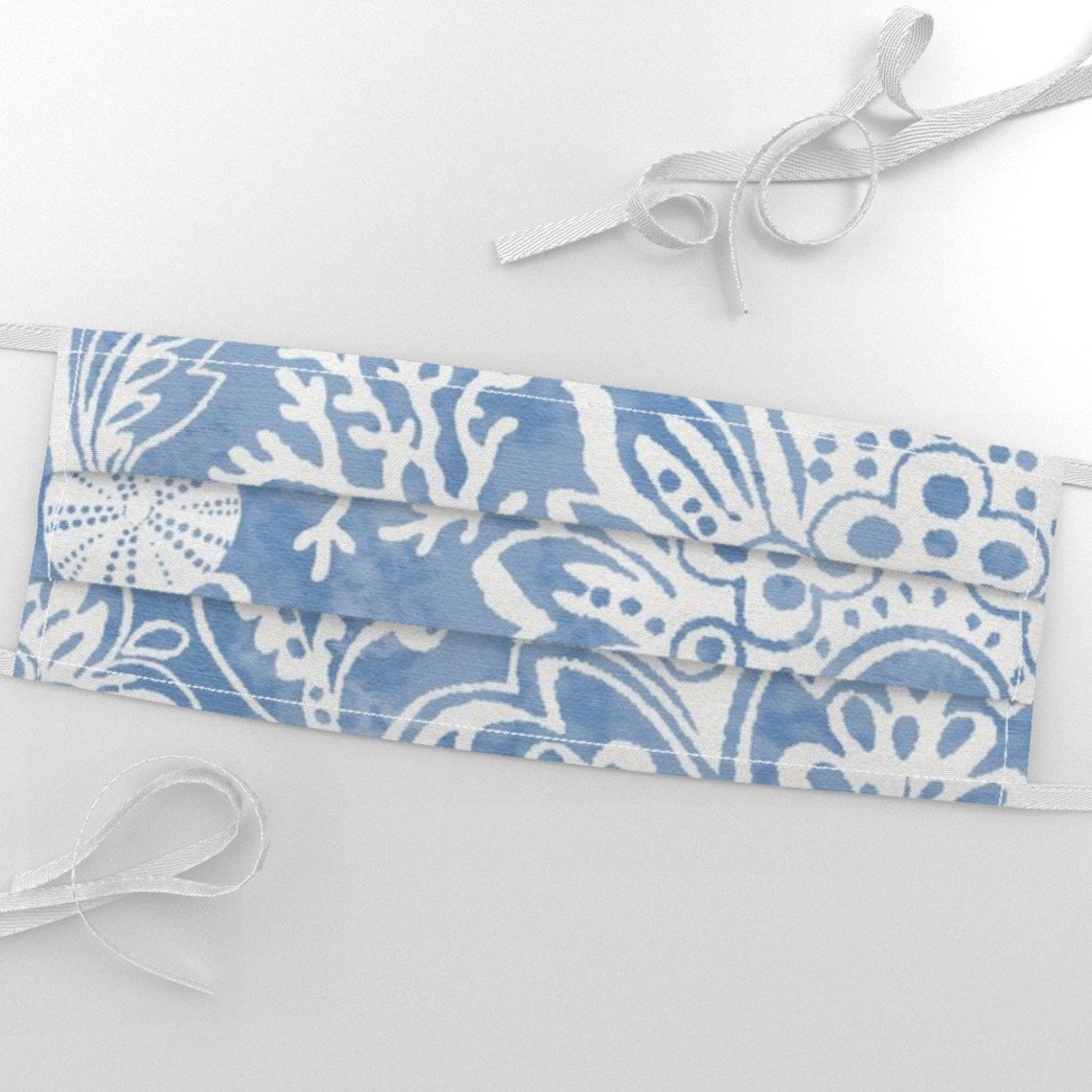 Coastal Fabric Beach House Damask by Kee_design_studio - Etsy