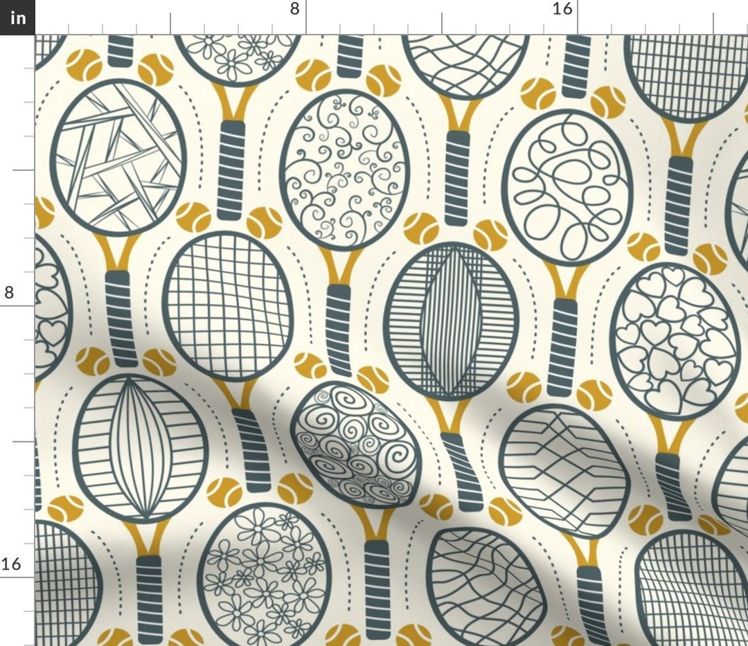 Modern Tennis Fabric Tennis Racket Renaissance by Anzela Elegant Sporty ...