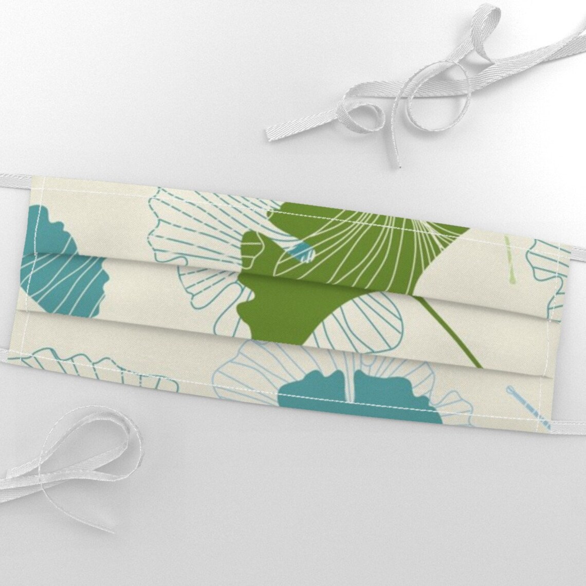 Green and Blue Ginkgo Fabric Ginkgo Leaves by Meredith - Etsy