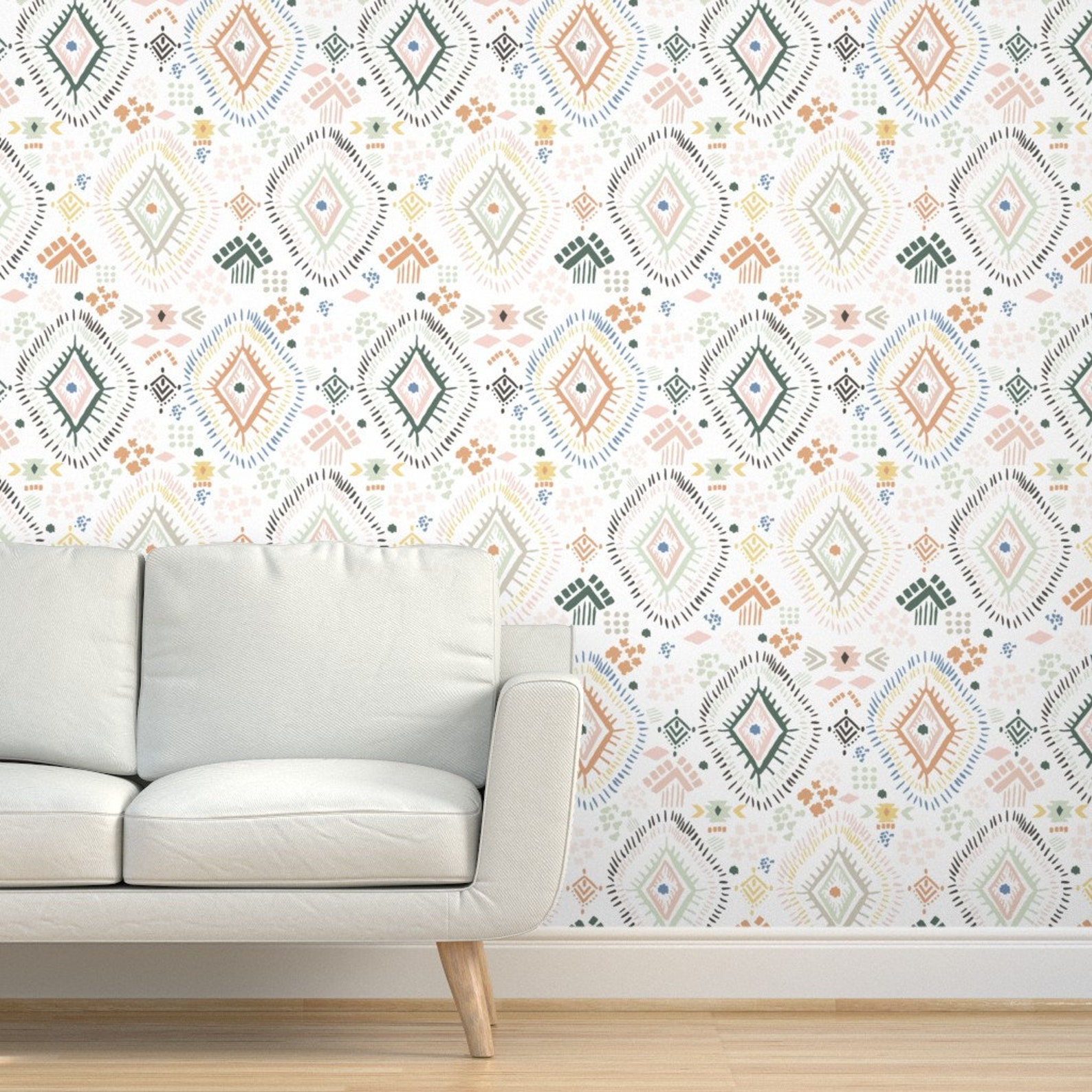 Boho Nursery Wallpaper Modern Aztec Color Print by Shopcabin - Etsy