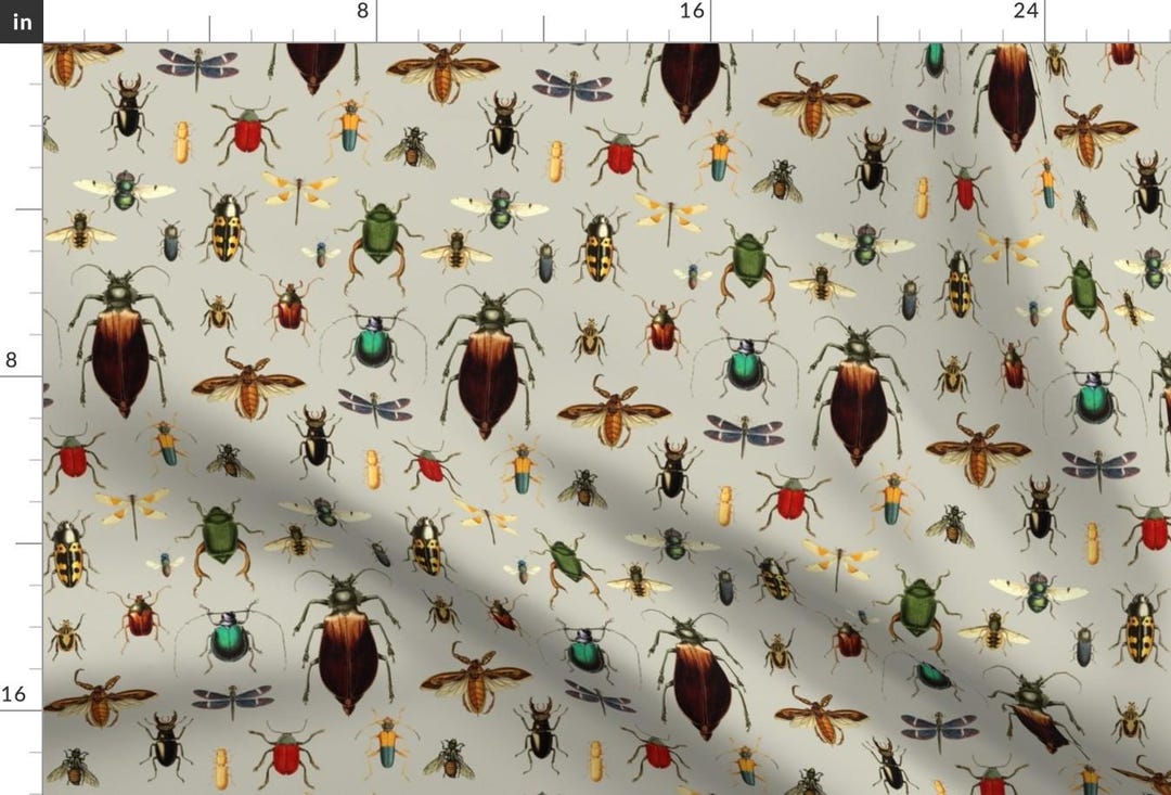 Insects Fabric - Bugs Collection by Shopcabin - Bugs Beetles Zoology ...