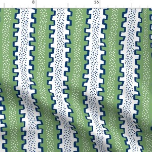 Green Preppy Upholstery Fabric- Stripe Green and Navy by Danika_herrick ...