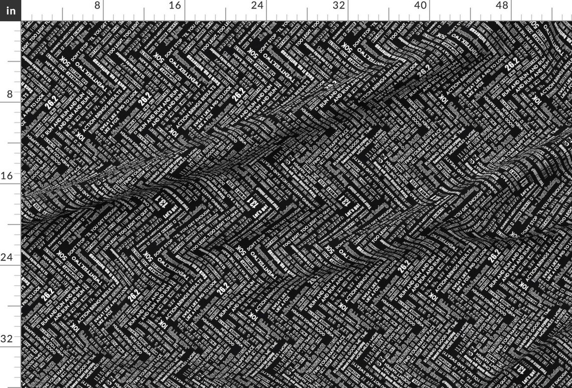 Running Fabric - Running Motivation - Black White Railroad by ...