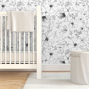 Doodle Flowers Wallpaper Sketch Flowers by Hipkiddesigns - Etsy