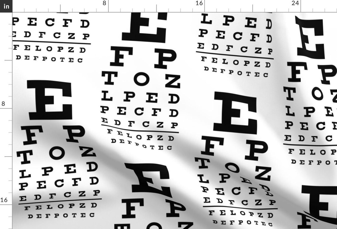 Optometry Fabric - Xl Vision Chart in Black and White by Weavingmajor ...