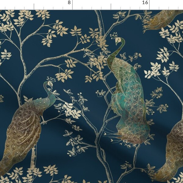 Peacock Fabric - Etsy