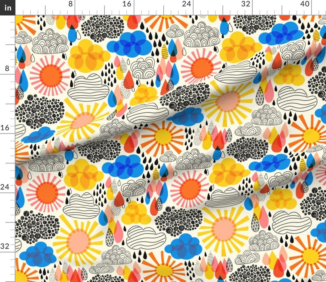 Weather Fabric the Sun Always Shines Above the Clouds by - Etsy