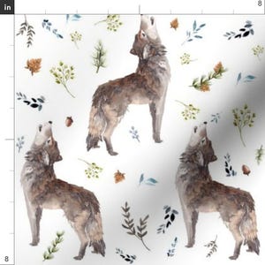 Wolves Fabric the Wild Wolf by Shopcabin Wolf Boho Floral Wolfpack ...