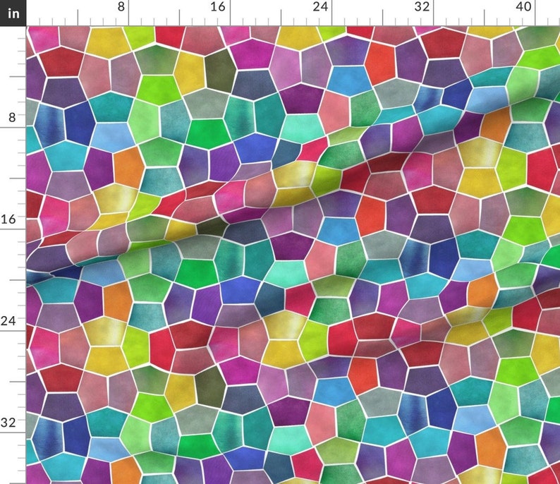 Pentagon Colorful Geometric Rainbow Fabric Junk Mail - Etsy