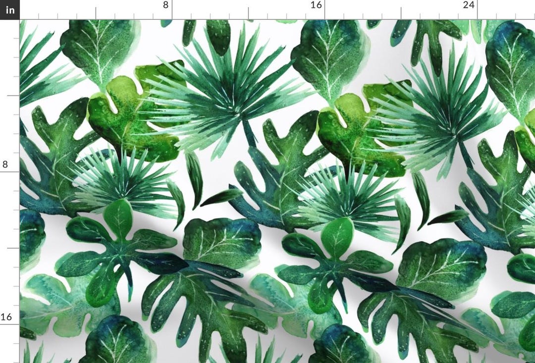 Tropical Fabric - Tropical Leaves by Crystal_walen - Botanical Jungle ...