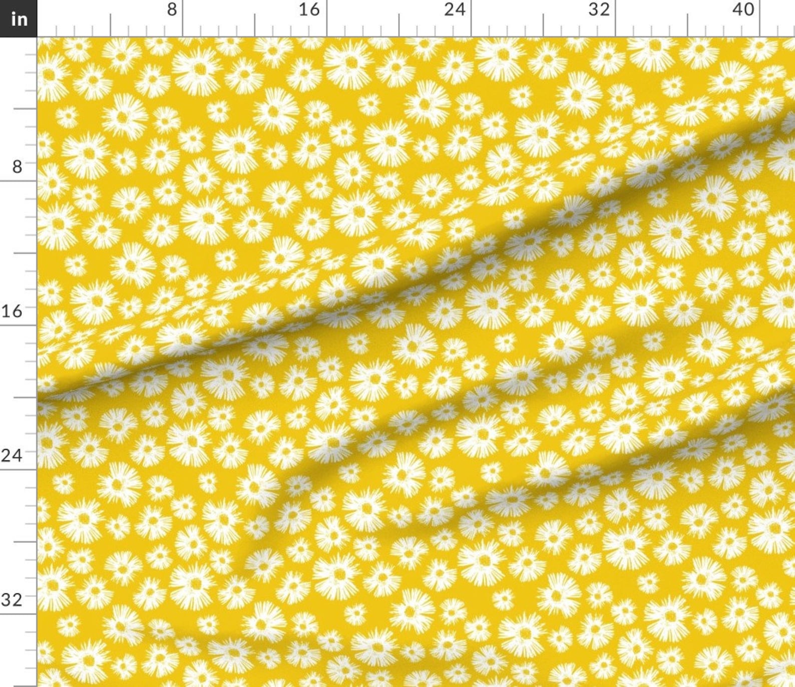 Yellow Daisy Fabric Paper Daisy Summer Yellow By | Etsy