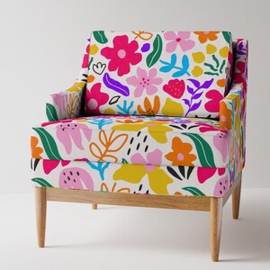 Happy Floral Upholstery Fabric Bright Floral Garden by Priraj_designs ...