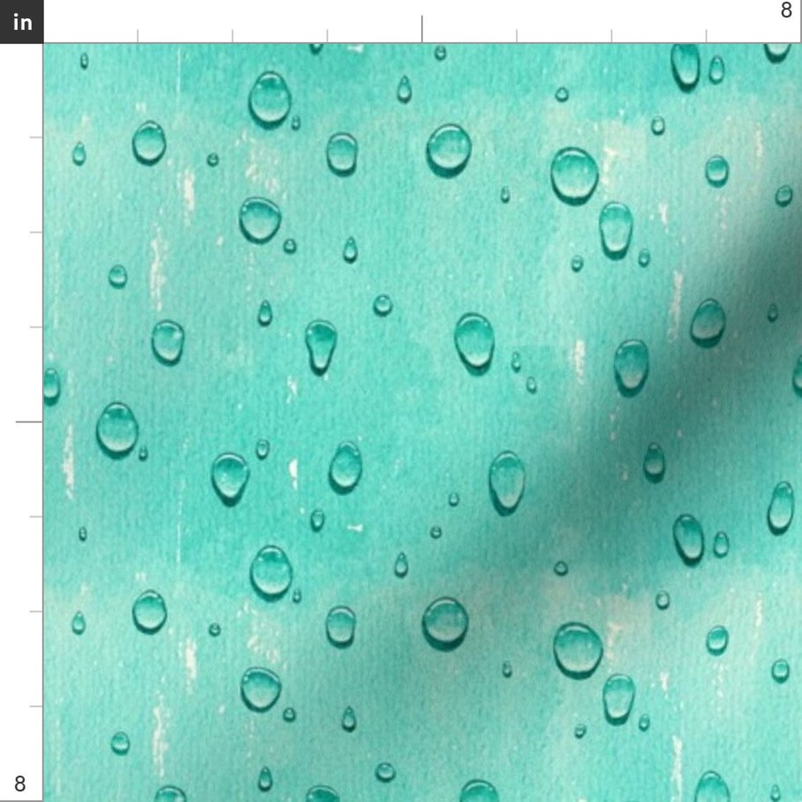 Water Drops Fabric Water Drops By Timone Watercolor Rain | Etsy