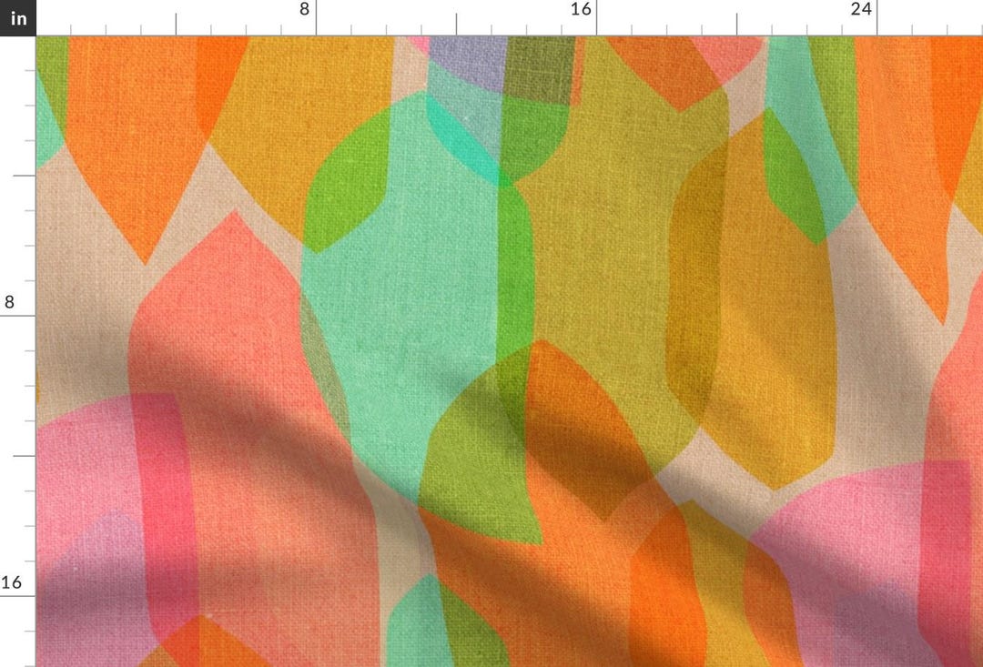 Abstract Color Block Fabric - Colour Blocks Neon by Ceciliamok ...