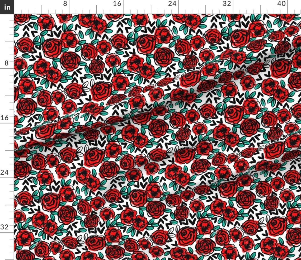 Rose Fabric Roses // Fashion Illustration Print Girls by | Etsy