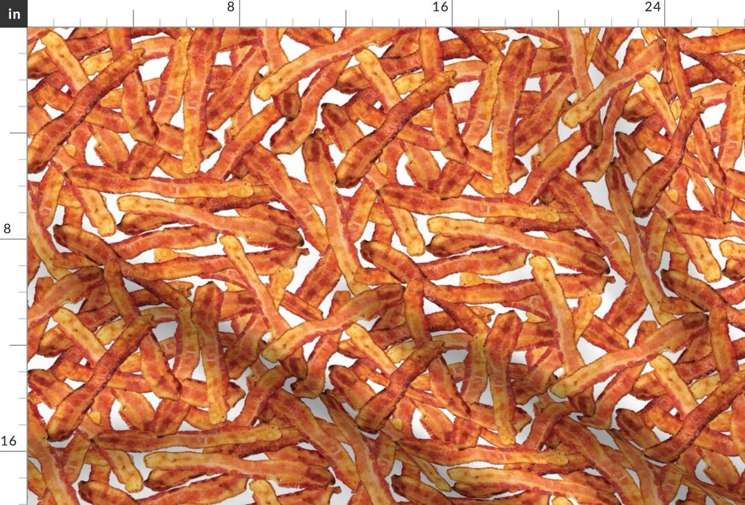 Crispy Streaky Bacon Fabric - Bacon Madness by Xoxotique - Slices ...