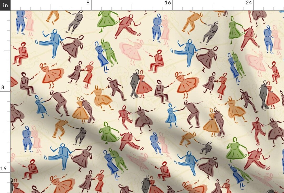 Rockabilly Dancers Fabric Rockabilly Jitterbug Dancin' by ...