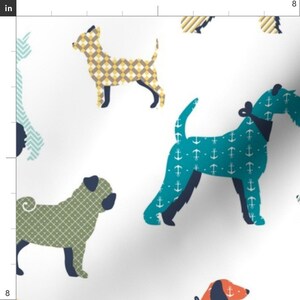 Colorful Dogs Fabric Patterned Dogs by Ewa Brzozowska - Etsy