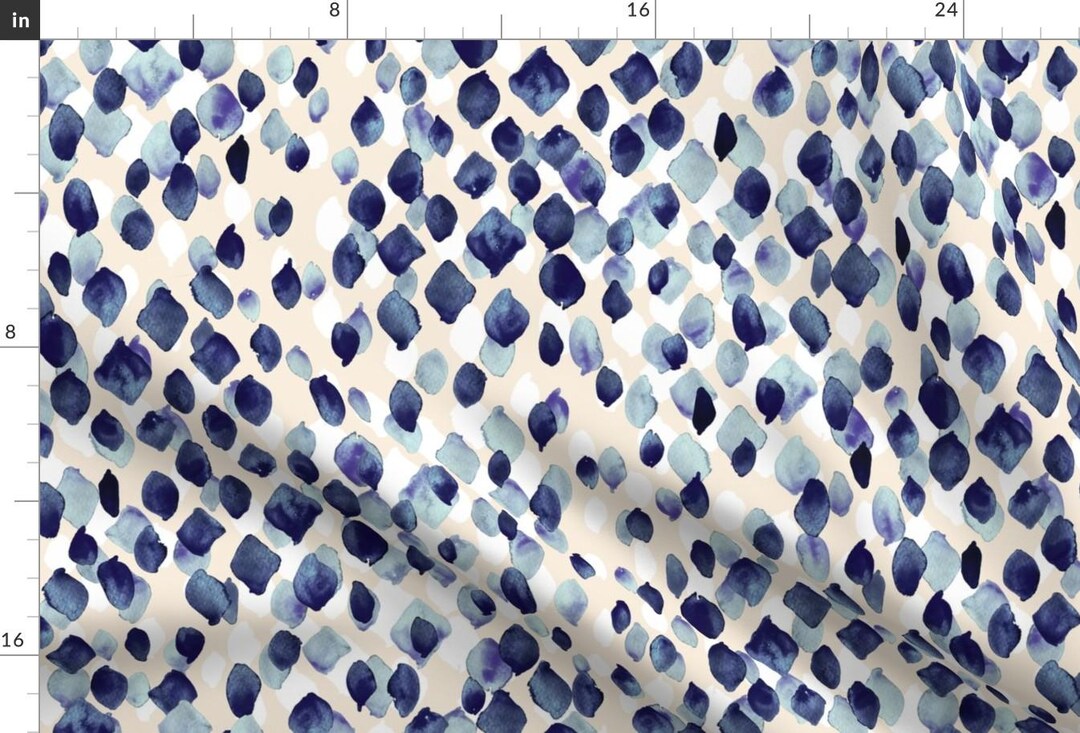 Abstract Indigo Blue Fabric - Indigo Rain by Crystal Walen - Indigo ...