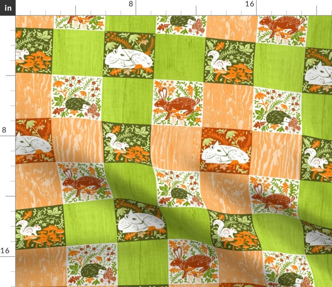 Fall Checkered Plaid Fabric Woodland Check by Winkeltriple - Etsy