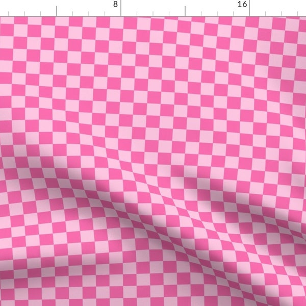 Pink and White Checkered Fabric - Etsy