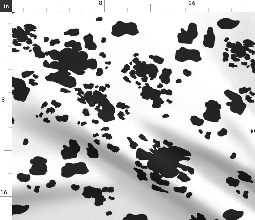 Spots Fabric Black and White Cow Spots Animal Pattern Farm - Etsy