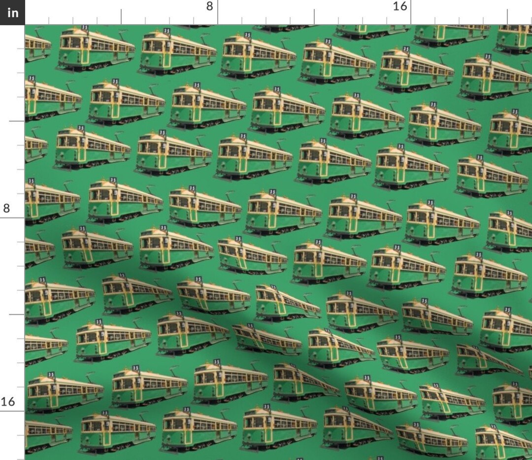 Tram Fabric Melbourne Australia Tram by Markh Tram - Etsy