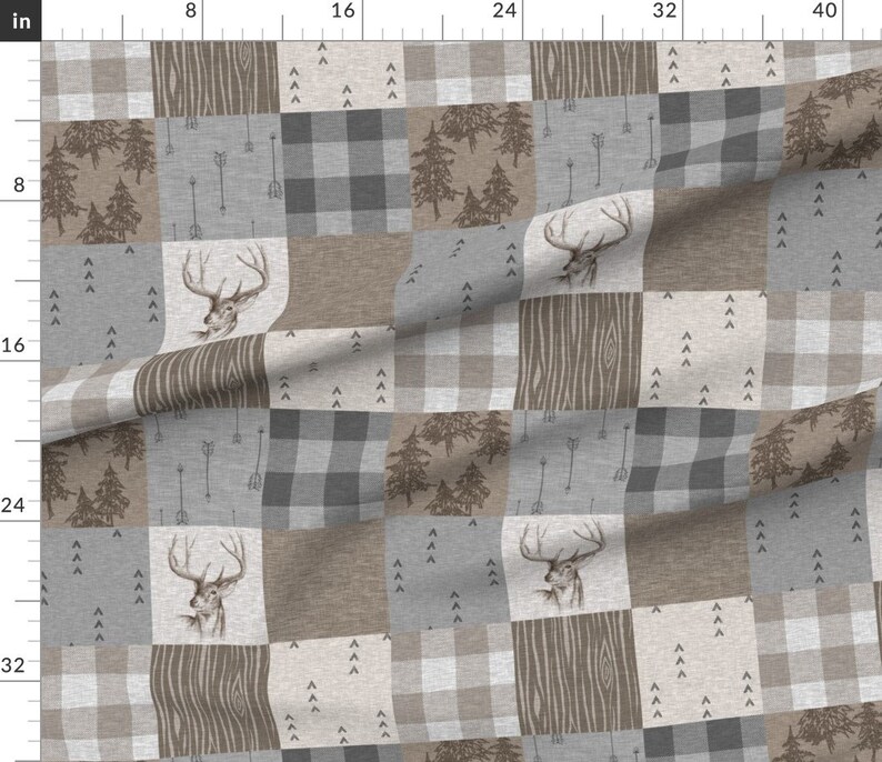 Log Cabin Fabric Rustic Buck Imitation Wholecloth Quilt Soft - Etsy