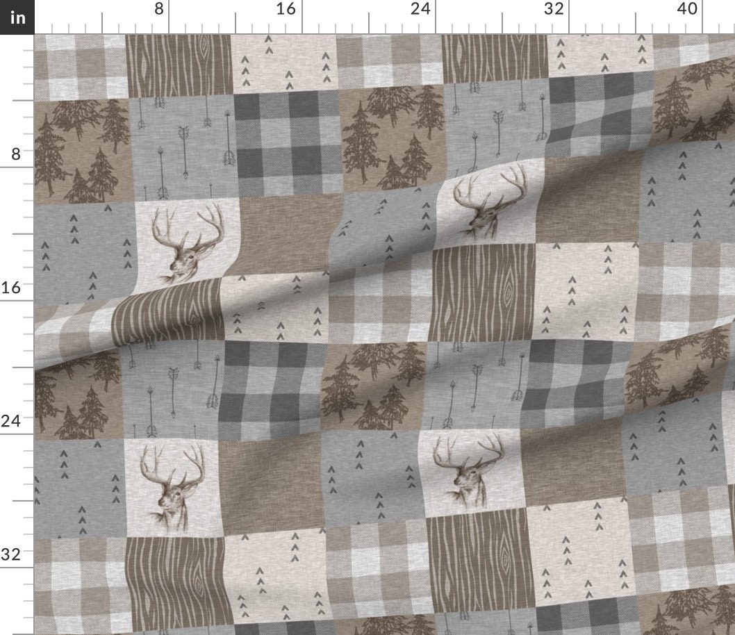 Log Cabin Fabric Rustic Buck Imitation Wholecloth Quilt Soft - Etsy