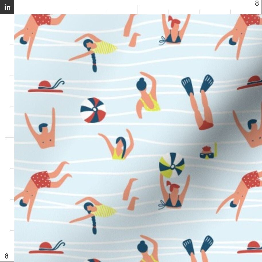 Swimmers Fabric Swimmers by Alenkakarabanova Summer - Etsy