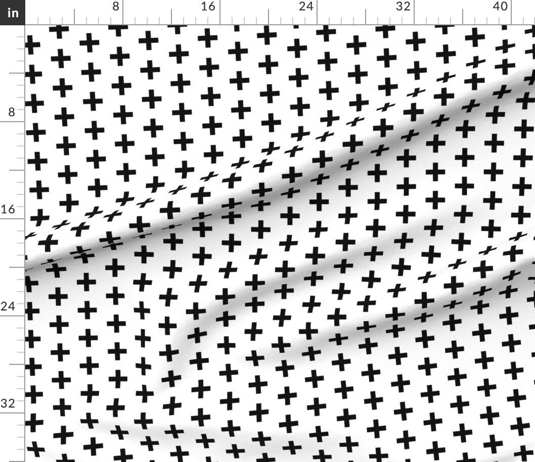 Cross Fabric Black and White Plus Cross Custom Fabric by - Etsy