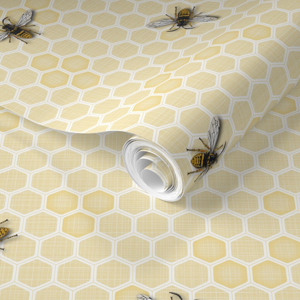 Bee Wallpaper Honey A Bee Farm by Juliesfabrics Bees - Etsy