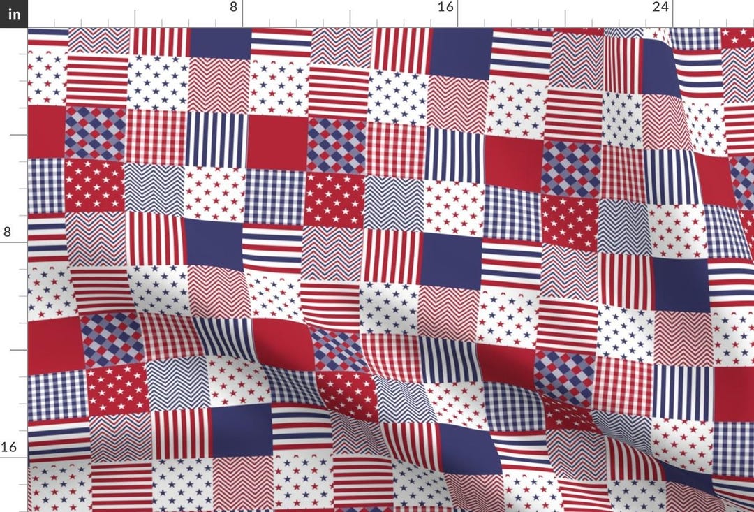 Usa Fabric - Usa Mini Flag Patchwork Quilt Squares by Paper and Frill ...