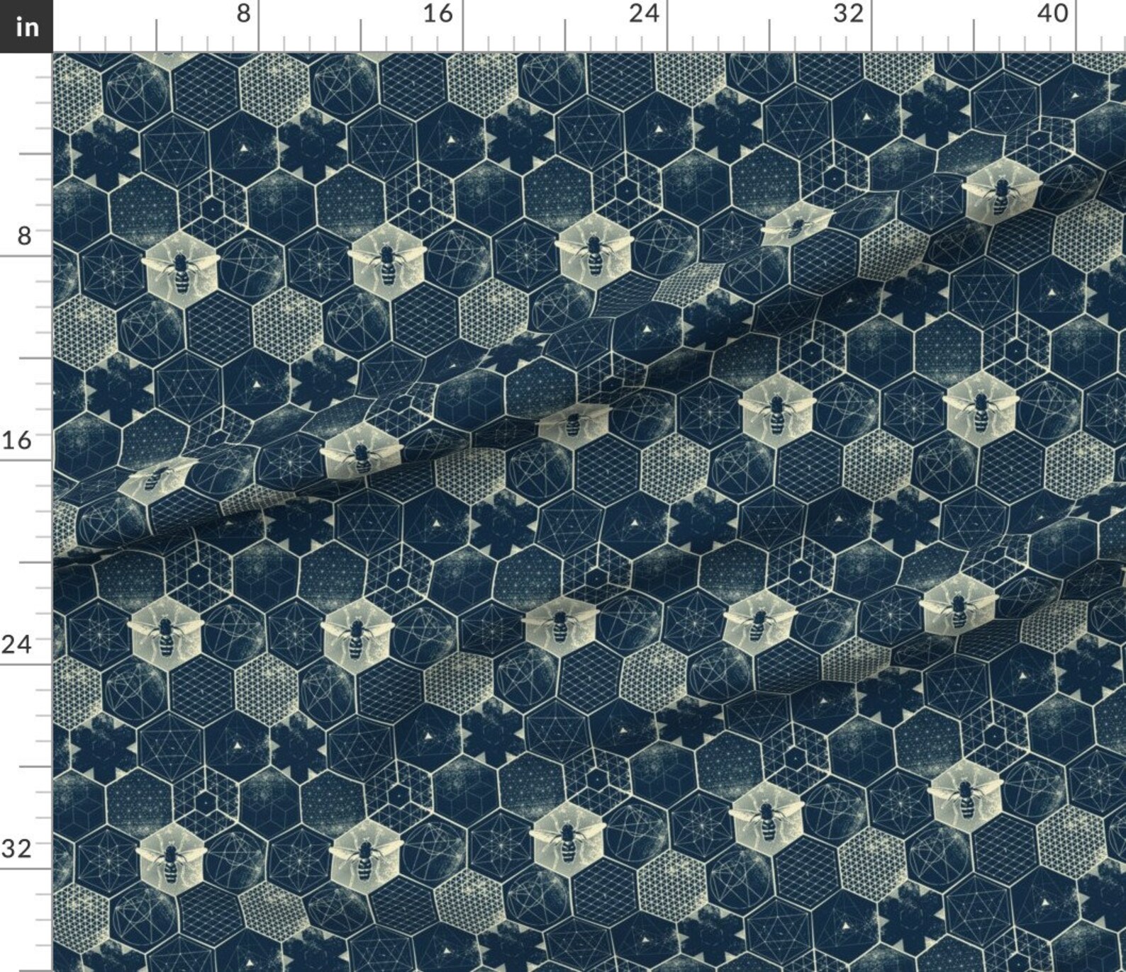 Hexagon Fabric the Honeycomb Conjecture by Strange Phenomena - Etsy