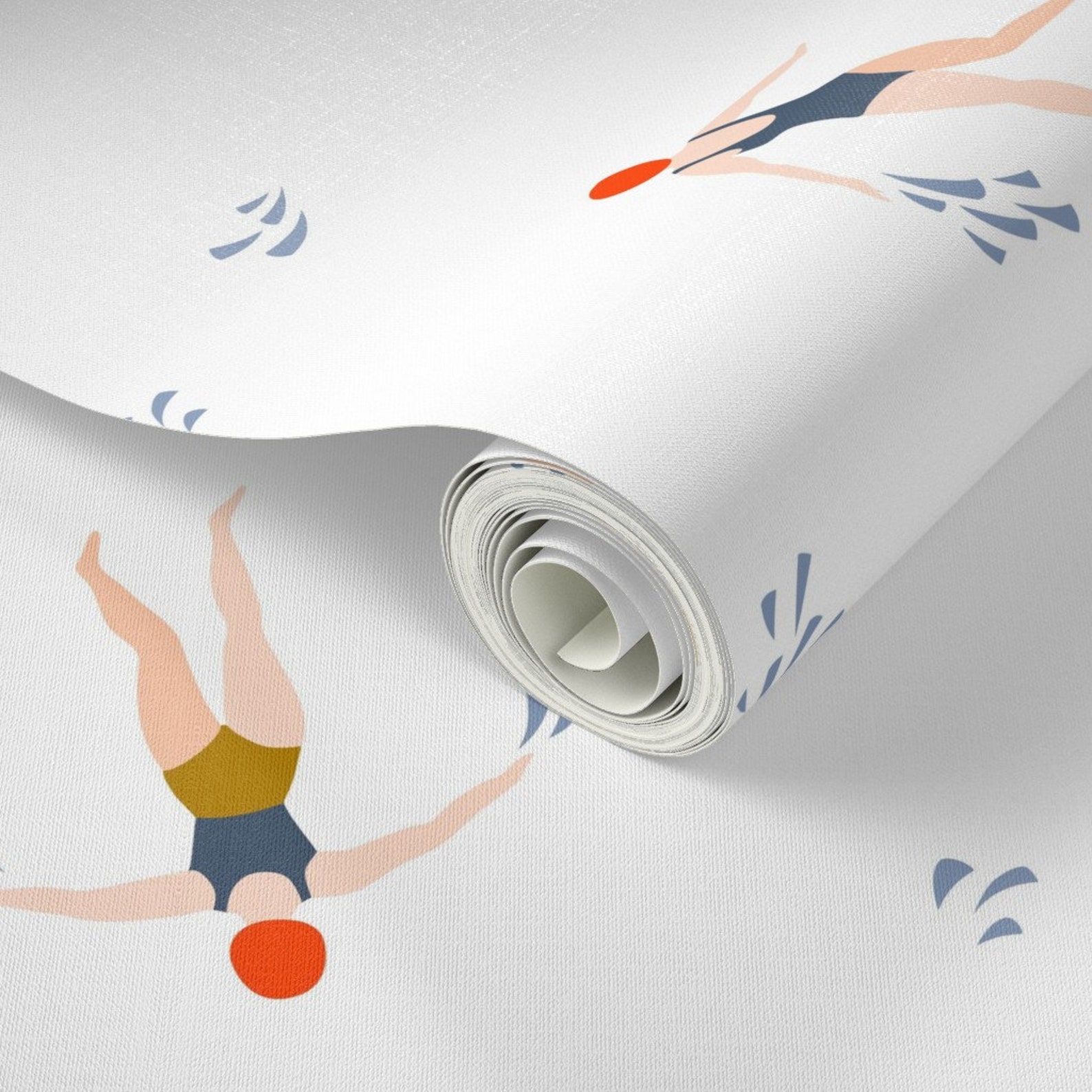 Summer Swimming Wallpaper Cute Swimmers white by - Etsy