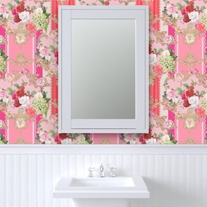 Rococo Pattern Wallpaper Pink Rococo Romance by Susie B Designs French ...