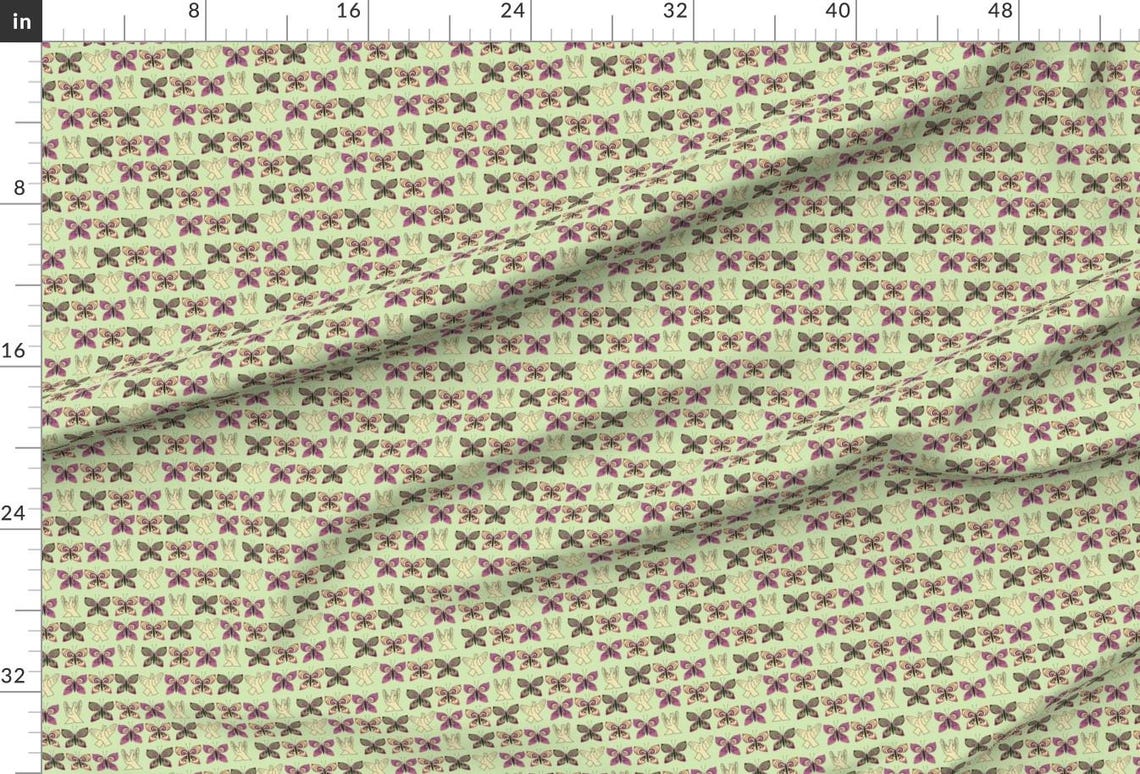 ASL Butterfly Fabric - ASL Butterfly Green American Sign Language Hands ...