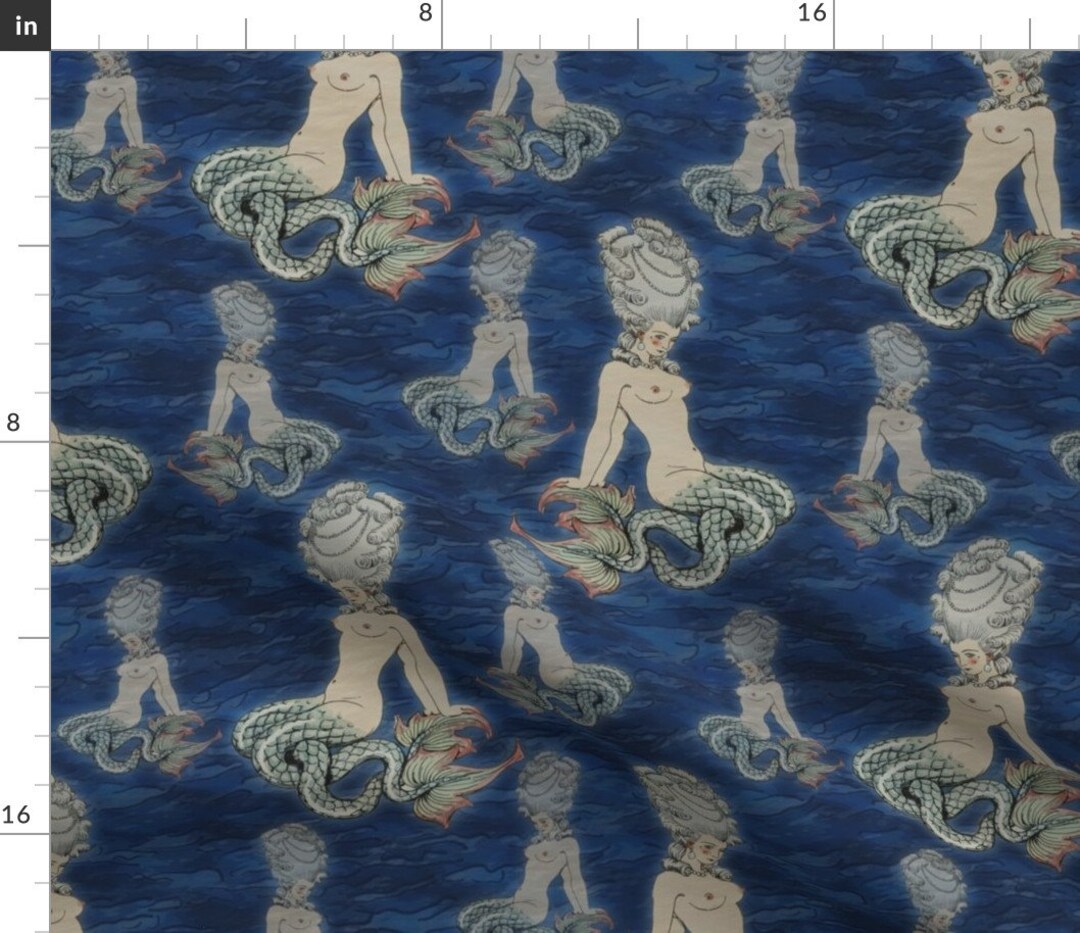 Rococo Fabric the Little Rococo Mermaid by Bonnie Phantasm - Etsy