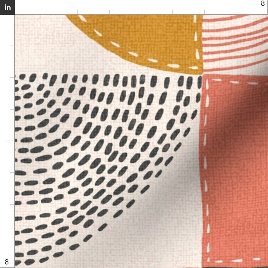 Boho Patchwork Fabric Patchwork Shapes by Aaron Gallen | Etsy