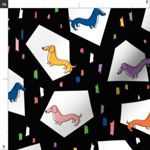 Dog Dachshund Fabric Neon Retro Weiners by Natalee Wegmann Dog ...
