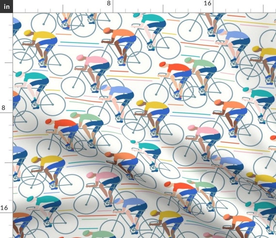 Cycling Races Sports Fabric Tour De Force Large Scale by | Etsy