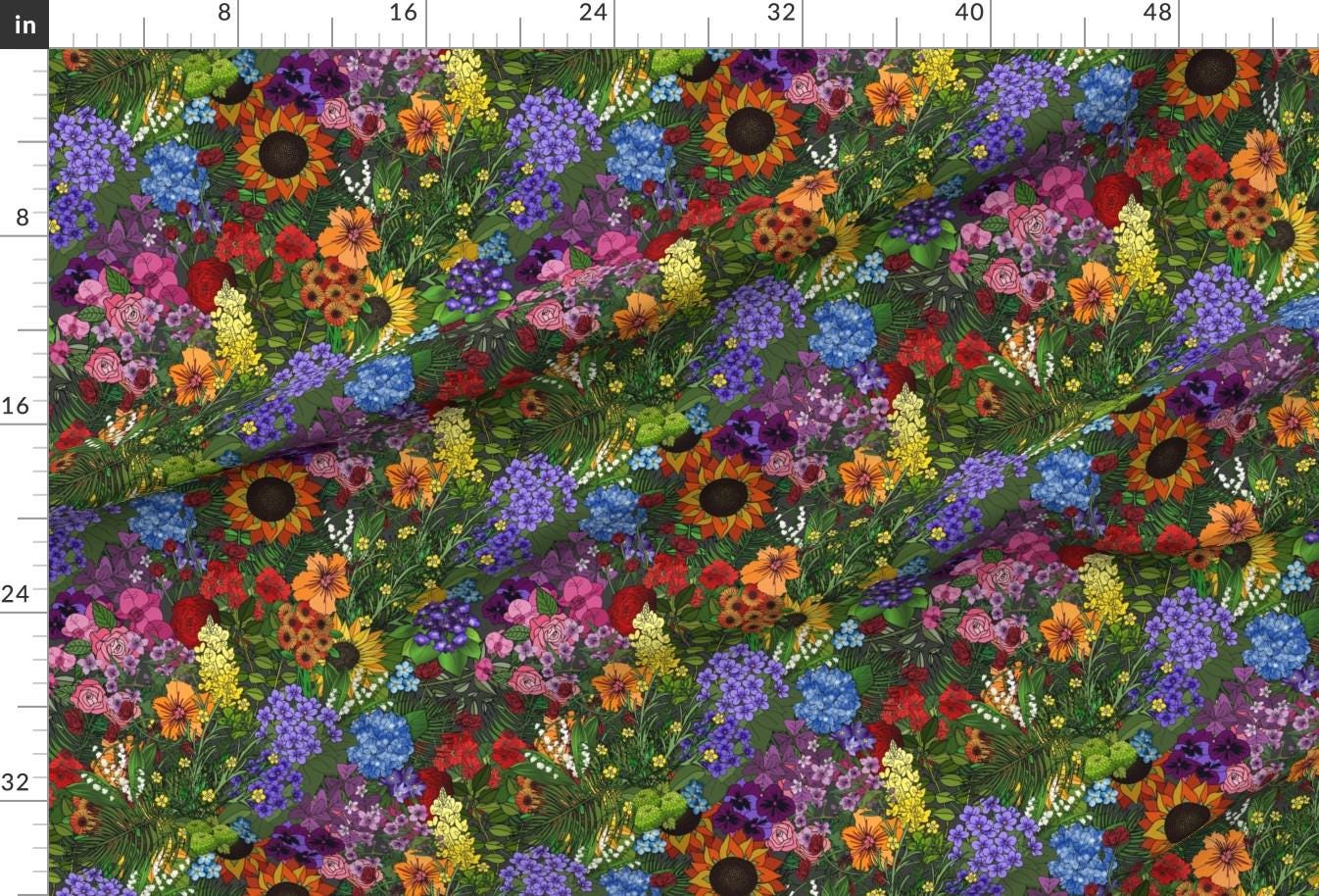 Maximalist Floral Fabric - Botanical by Irishvikingdesigns - Lush ...