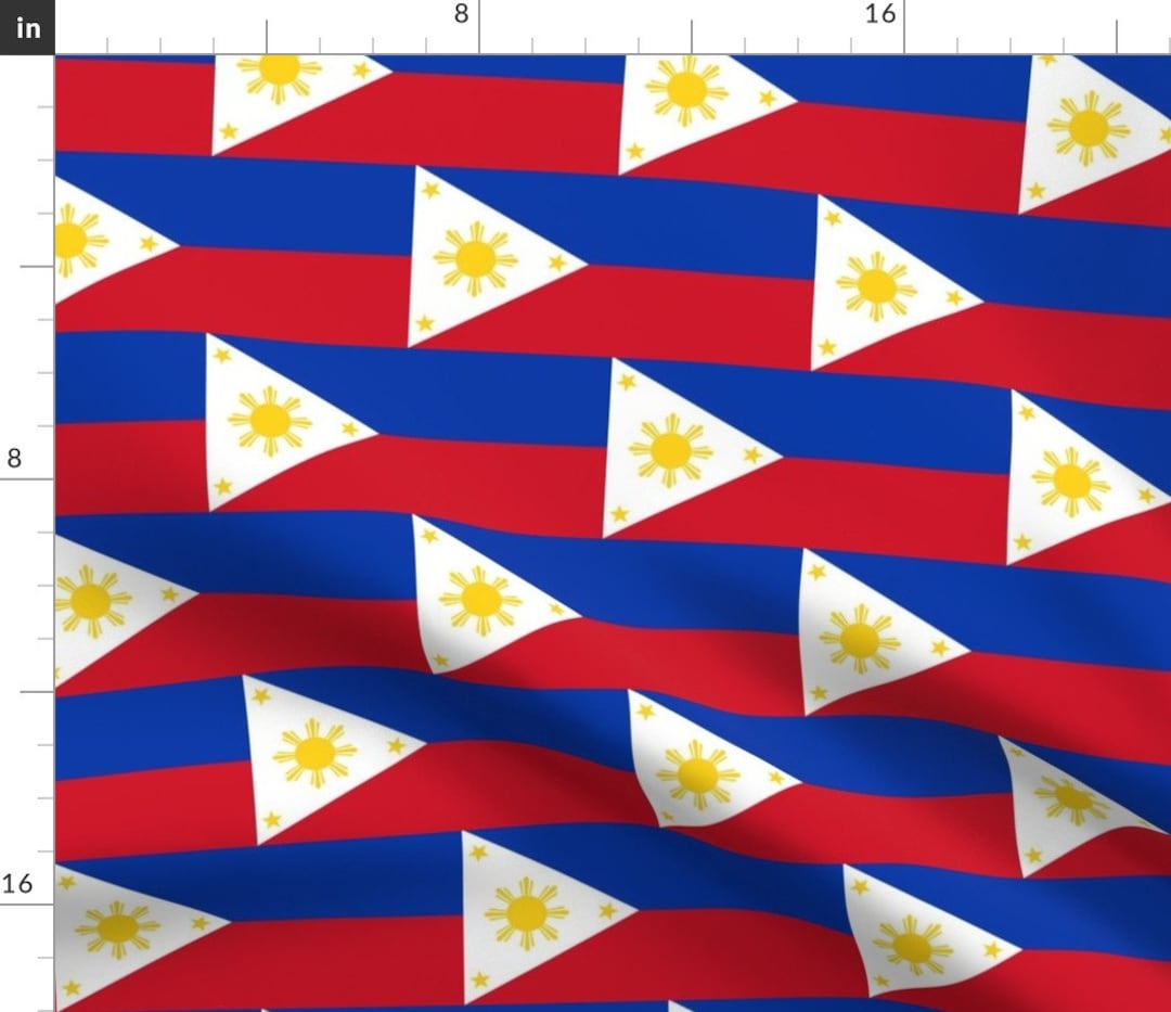 Filipino Flags Fabric Philippines Flag by Flagfabric National Stripes ...