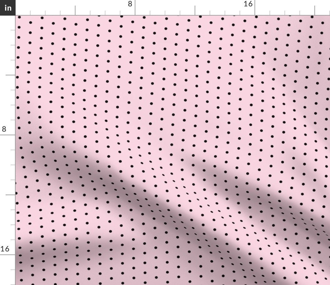 Dot Fabric Pink and Black Sweet Preppy Tiny Small Polka | Etsy