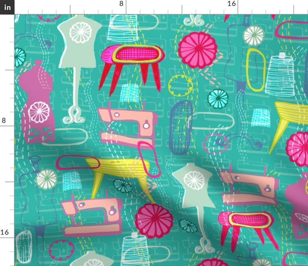Mod Mannequin Fabric Atomic Sewing by Slumbermonkey Mid - Etsy